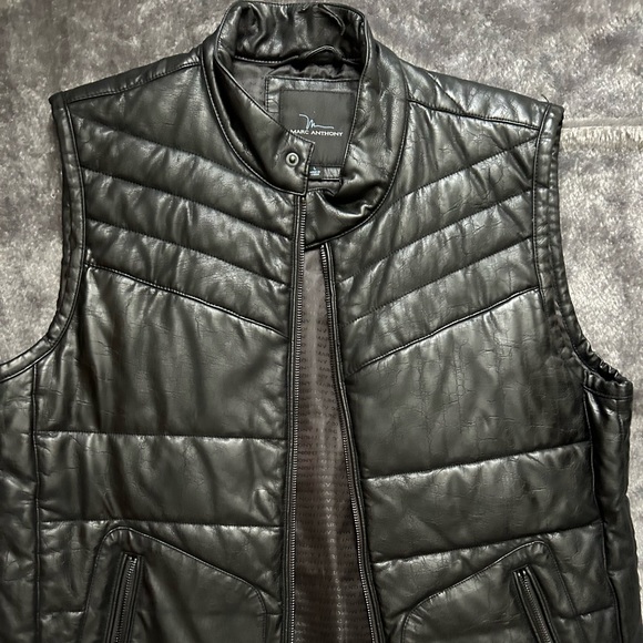 Marc Anthony | Jackets & Coats | Mens Marc Anthony Faux Leather Vest ...